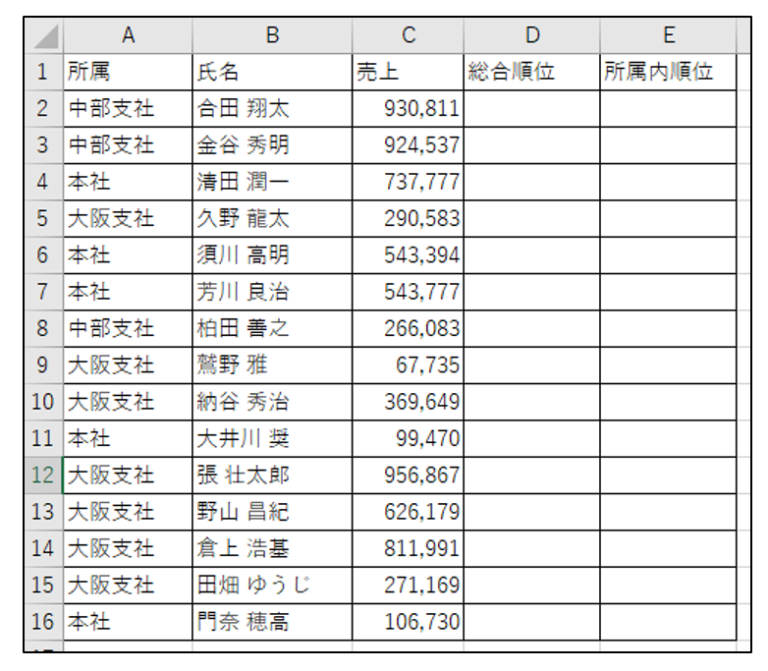 エクセルで条件付き順位を出す方法 RANKIF関数はない？ | [Excel]ためセル！